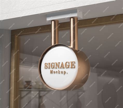 Premium Psd Hanged Signage Mockup Design