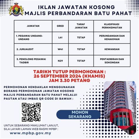 Iklan Jawatan Kosong Majlis Perbandaran Batu Pahat Mpbp • Portal