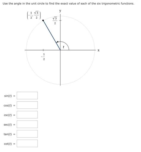 Solved Use the angle in the unit circle to find the exact | Chegg.com