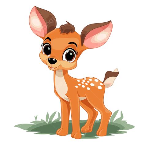 Bambi Clipart Bonito Desenho Animado Fulvo Com Orelhas Grandes Fica Em