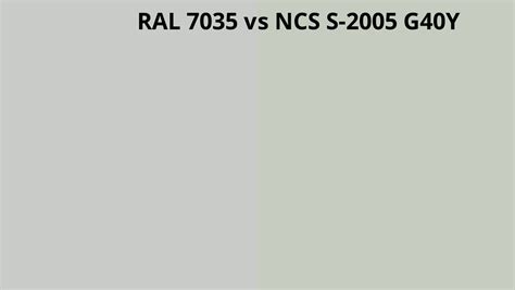 Ral 7035 Vs Ncs S 2005 G40y Ral Colour Chart Uk