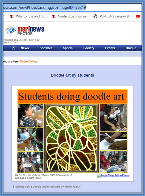 Work Of Dr Lalit Kishore On Educational Use Of Doodle Art Mentioned In