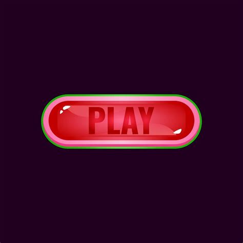 Game Ui Rounded Jelly Play Button With Casual Border For Gui Asset Elements Vector Illustration