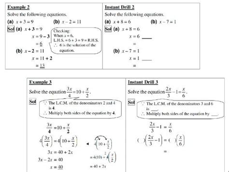 Linear Equations Examples And Practices With Answer Teaching Resources