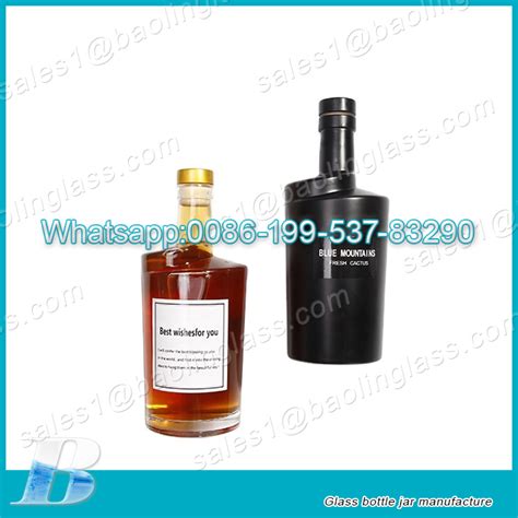 750ml Twist Neck Vodka Rum Gin Glass Bottle Matt Black Whisky Bottle