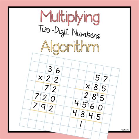 Multiplying Two Digit Numbers Algorithm POWERPOINT Top Teacher