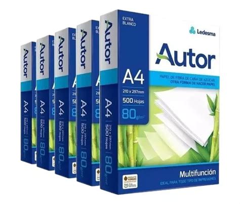 Resma A4 80 Grs Autor Caja X 5 Unidades Envío Gratis