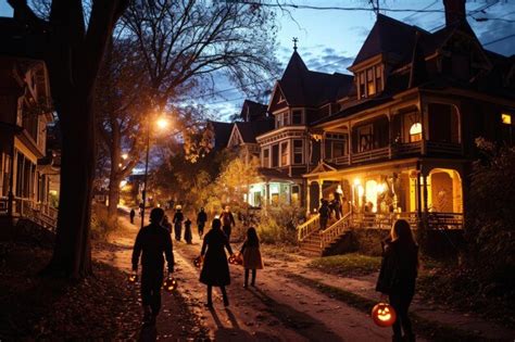 Premium Photo Several Individuals Walking Down A Dimly Lit Urban