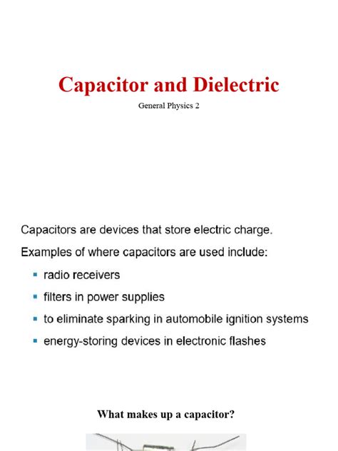 Capacitor And Dielectrics And Resistor Network And Ohm S Law Pdf Capacitance Capacitor