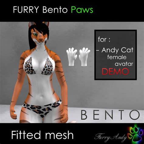 Second Life Marketplace Demo Furry Andy Bento Paws For Andy Cat