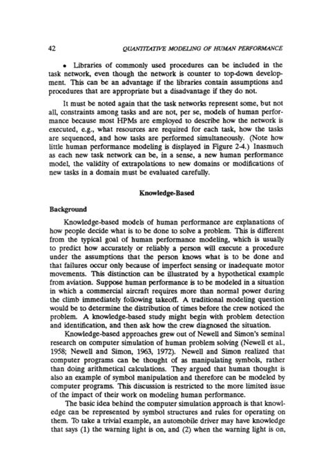 2 Approaches To Human Performance Modeling Quantitative Modeling Of Human Performance In