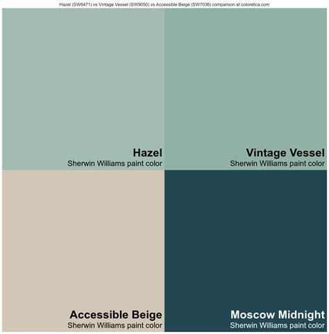 Sherwin Williams Hazel Vs Vintage Vessel Vs Accessible Beige Vs Moscow