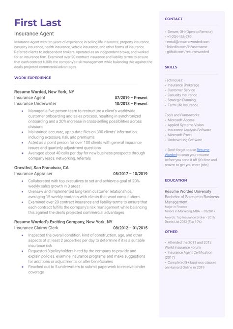 Insurance Agent Resume Examples Life Insurance Quotes