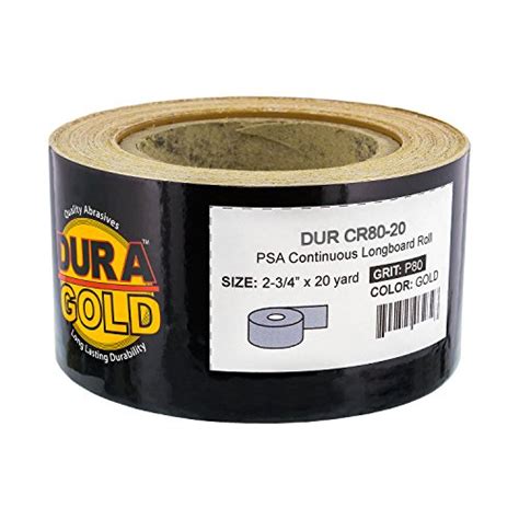Dura Gold Premium 80 Grit Gold PSA Longboard Sandpaper 20 Yard Long