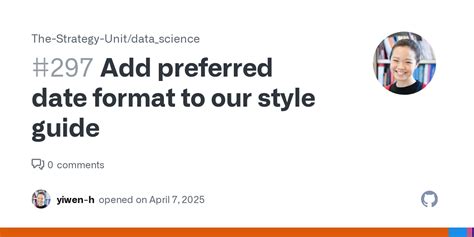 add preferred date format to our style guide · issue 297 · the