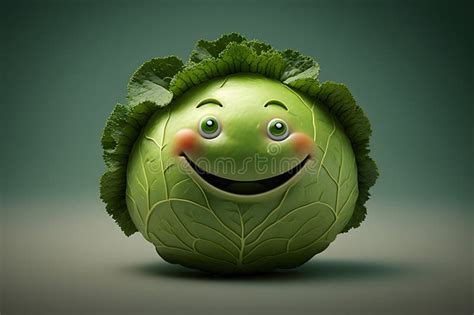 Cabbage Cartoon Character Stock Illustration Illustration Of Head