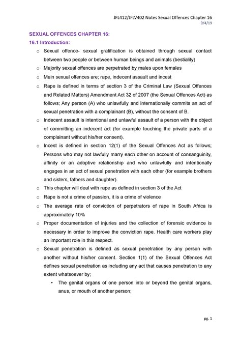 Sexual Offences Chapter 16 94 Sexual Offences Chapter 16 16