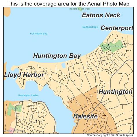 Aerial Photography Map Of Huntington Bay NY New York