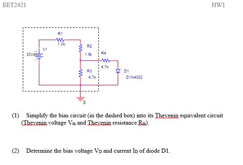 Solved 1 Simplify The Bias Circuit In The Dashed Box
