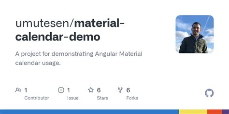 Github Umutesen Material Calendar Demo A Project For Demonstrating Angular Material Calendar