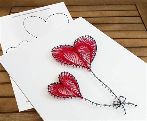 string art pattern balloon hearts string art template string art