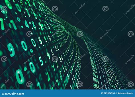 Generative Ai Illustration Digital Data Streams Flow Into Each Other