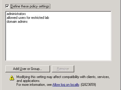 Restrict Computer Logons To A Group Of Users Windows Spiceworks
