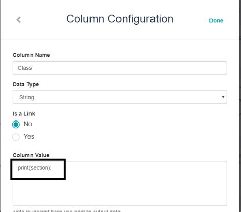 table template data display xo platform kore ai bot developers