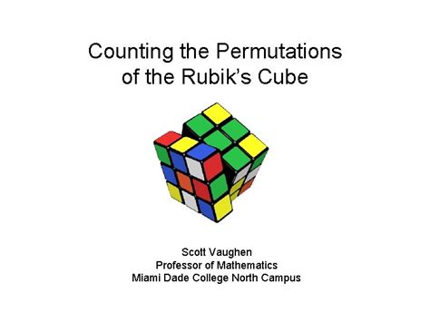 Counting The Permutations Of The Rubiks Cube Scott