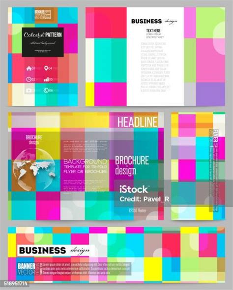 템플릿 세트 중 프리젠테이션 브로셔 고객 또는 소책자 요약 0명에 대한 스톡 벡터 아트 및 기타 이미지 0명 3단 브로슈어 개체 그룹 Istock