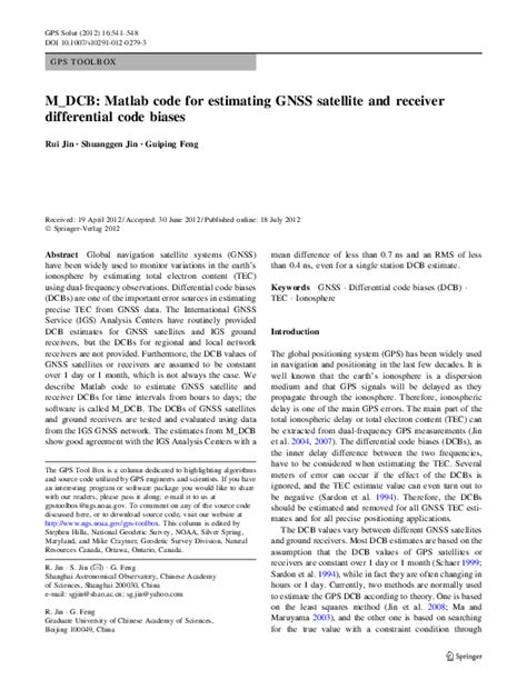 pdf gps toolbox m dcb matlab code for estimating gnss satellite and