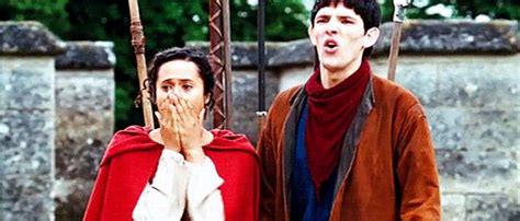 1 Gwen And Merlin In The Episode Lancelot Merlins Expression