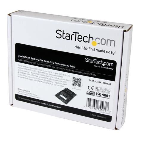Startech Dual Msata Ssd To Sata Raid Adapter Converter X Msata Ssd To In Sata Adapter