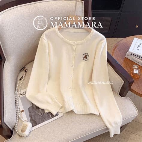 jual mamamara cardigan rajut simple santai adem daily knitwear wanita