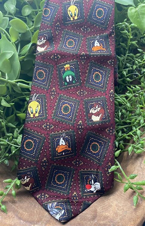 1993 Looney Tunes Tie Tweety Daffy Duck Tas Marvin Gem