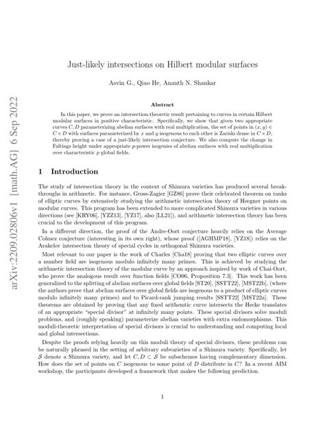 Pdf Just Likely Intersections On Hilbert Modular Surfaces