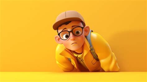Premium Photo A 3d Rendering Portraying A Curious Young 3d Person