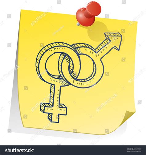 Doodle Style Gender Heterosexual Relationship Symbols Vector De Stock