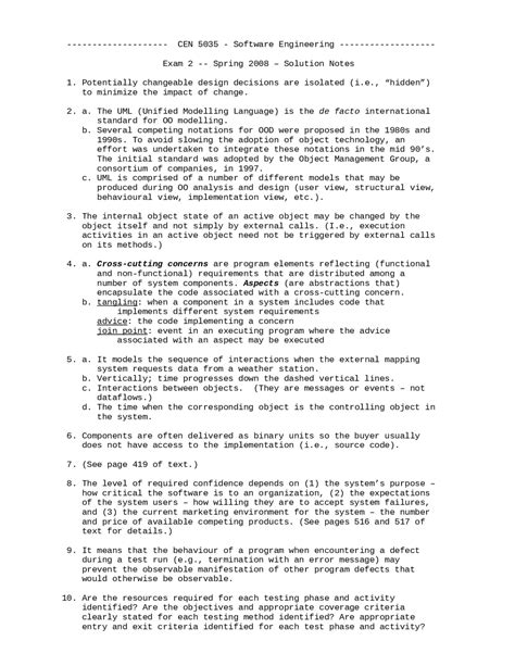 exam 2 questions with solutions software engineering cen 5035 docsity