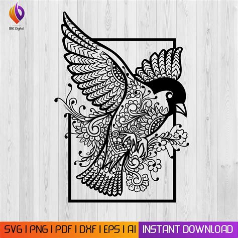 Bird Trible Style Wall Art Decor Dxf Svg Epsai And Pdf Files For