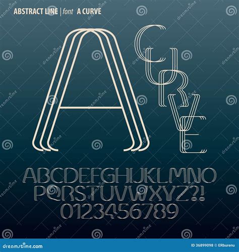 Abstract Curve Line Alphabet And Digit Vector Stock Vector Illustration Of Collection Style