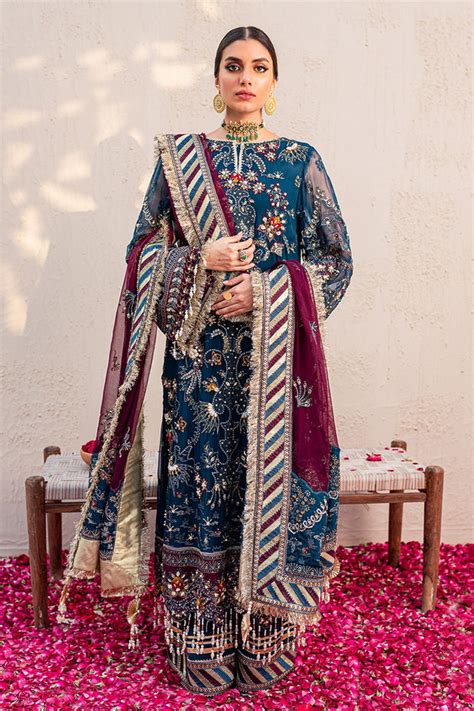 Multicolored Blue Pakistani Kameez Sharara Wedding Dress Nameera By