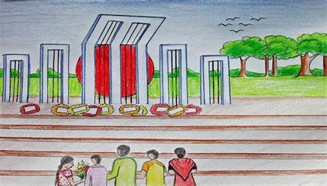 Shaheed Minar Art Shohid Minar Painting Shohid Minar Drawing Picture