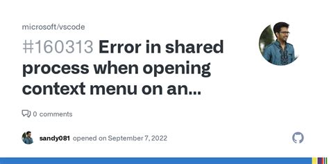 Error In Shared Process When Opening Context Menu On An Extension