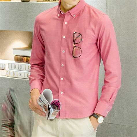 Badu Bg Мъжки пролетни ризи с дълъг ръкав с и без кадифена подплата розови сини сиви Badu Bg