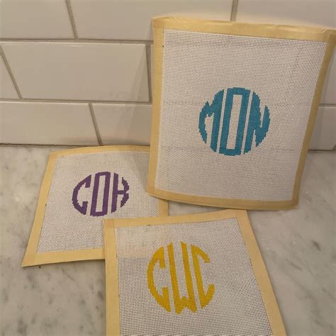 Monogram Needlepoint Etsy