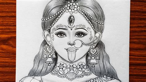 Maa Kali Drawing For Beginners Kali Mata Drawing Easy Mahakali