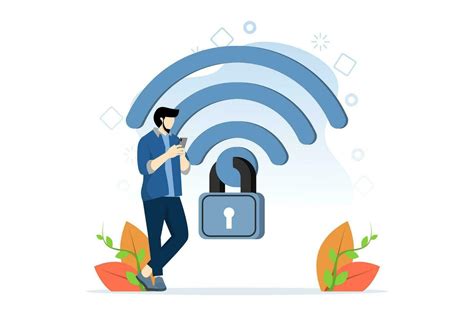 Wifi Encryption Concept Wireless Security Or Safety For Internet