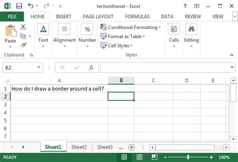 Ms Excel Draw A Border Around A Cell