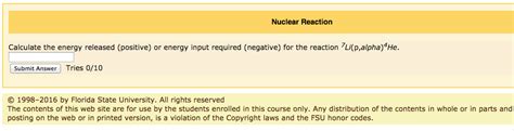 Solved Nuclear Reaction Calculate The Energy Released